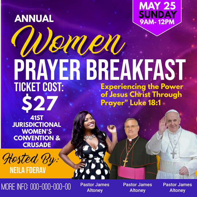 Copy of Blue Maximalist Women Prayer Breakfast Poste | PosterMyWall