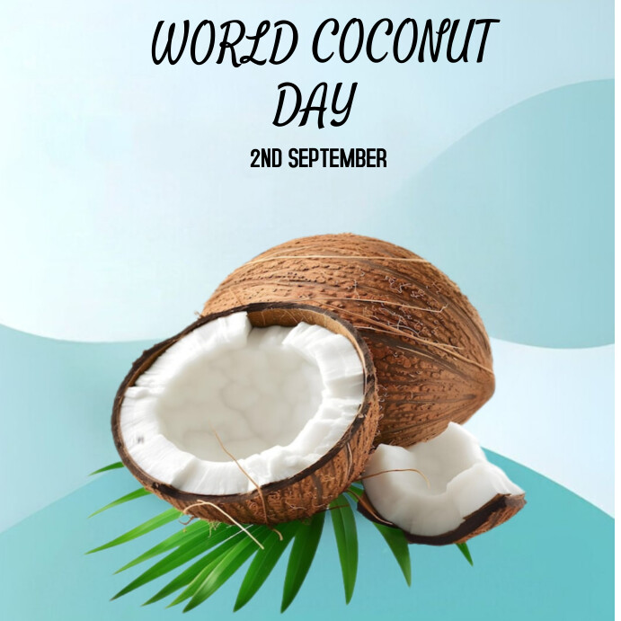 Blue Maximalist World Coconut Day Instagram Templat | PosterMyWall
