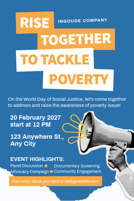 Copy of Blue Maximalist World Day Of Social Justice Event Poster ...