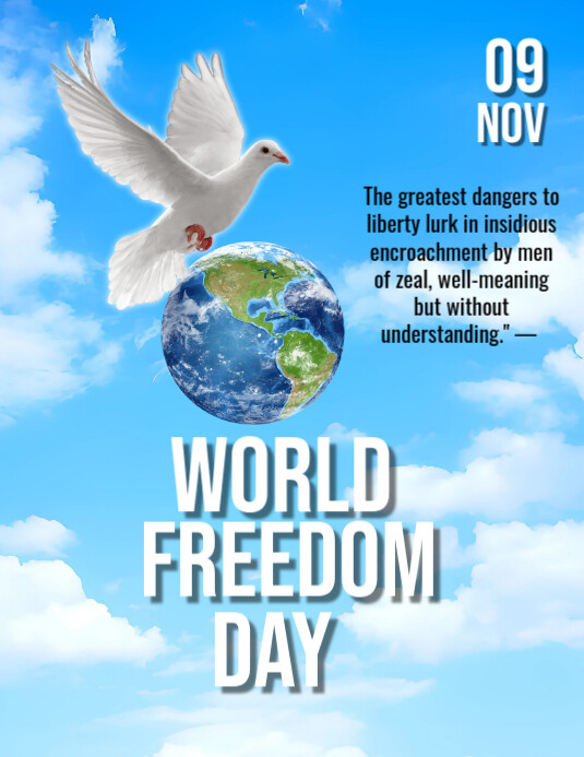 Blue Maximalist World Freedom Day Flyer (us Letter) Template | PosterMyWall