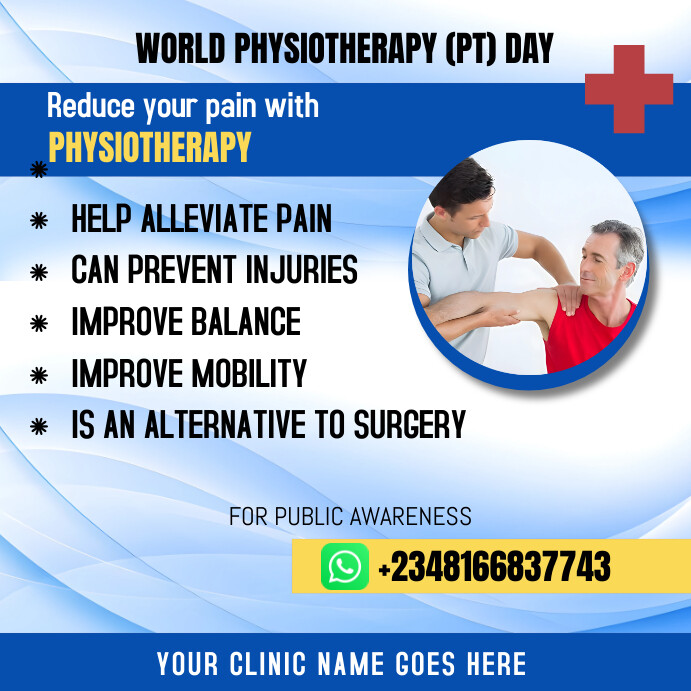 Blue Maximalist World Physiotherapy Day Celeb Templat | PosterMyWall