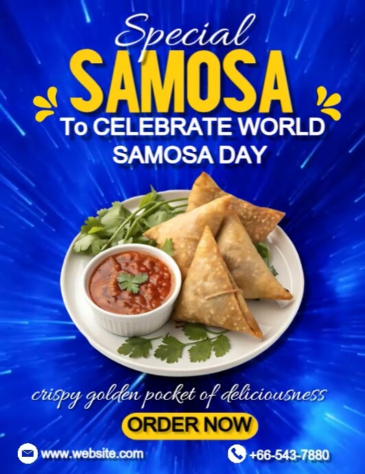 Copy of Blue Maximalist World Samosa Day Flyer Flyer (us Letter ...