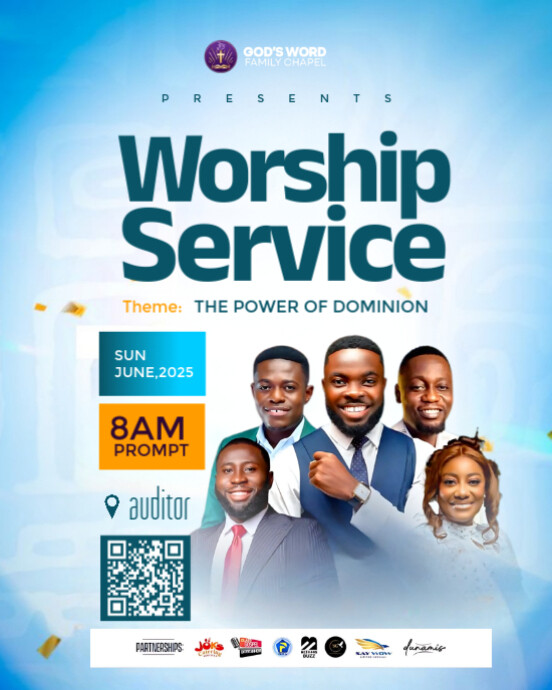 Blue Maximalist Worship Night Instagram Portrait Template | PosterMyWall