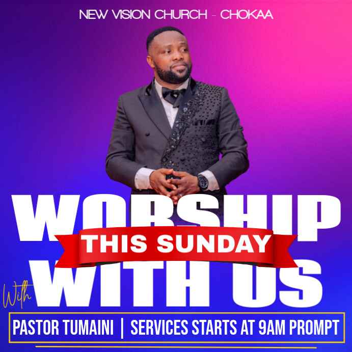 Copy of Blue Maximalist Worship Service Instagram Post | PosterMyWall