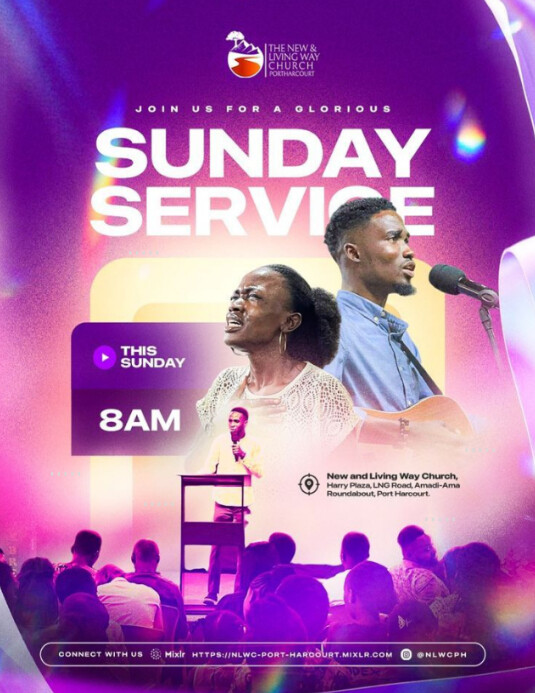 Copy of Blue Maximalist Worship With Us Church Flyers Flyer (us Letter) | PosterMyWall