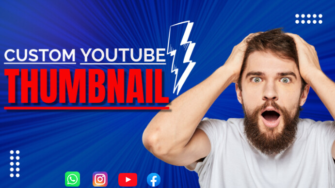 Blue Maximalist Youtube Thumbnail Youtube Thumbnail Templat | PosterMyWall