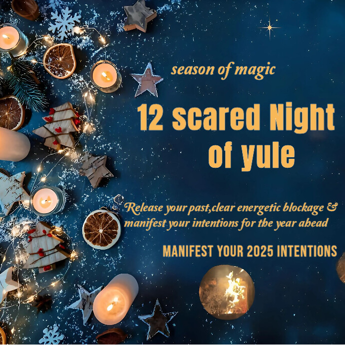 Blue Maximalist Yule Instagram Post Template | PosterMyWall