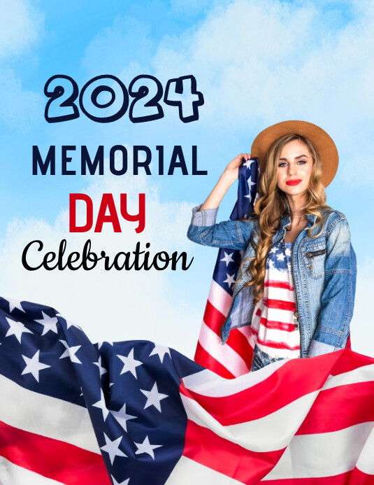 Blue Memorial Day Celebration Flyer (us Lett Template | PosterMyWall