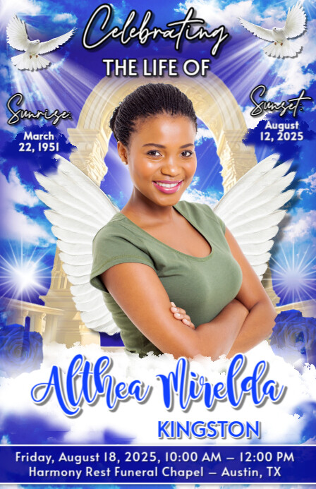 Blue Memorial Gate to Heaven Funeral Flyer Memorial Flyer Template ...