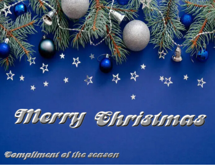 Blue merry Christmas template design | PosterMyWall