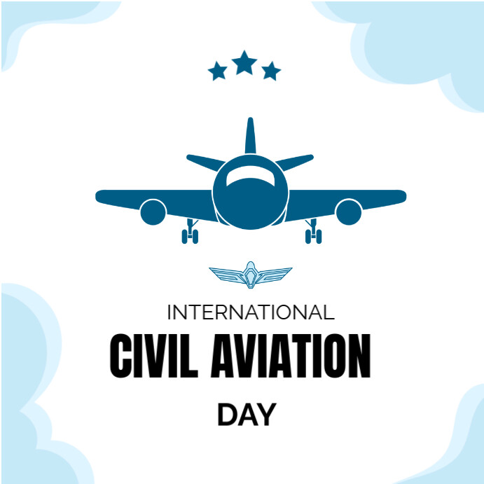 Blue Minimal Civil Aviation Instagram Post Template | PosterMyWall