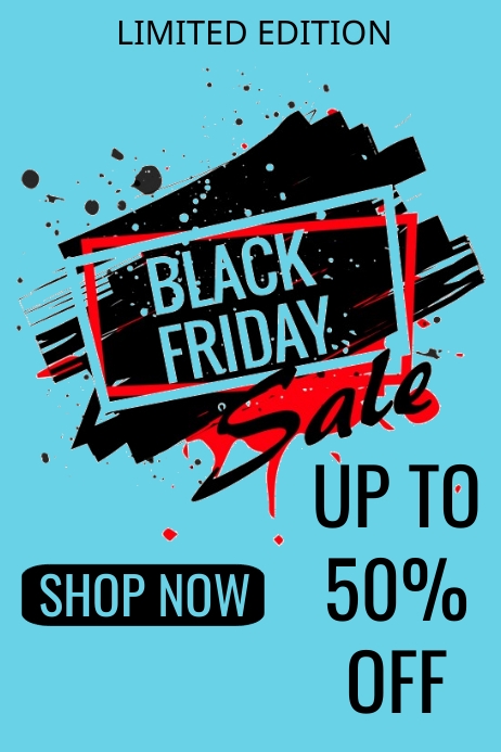Blue Minimalist Black Friday Poster Template | PosterMyWall