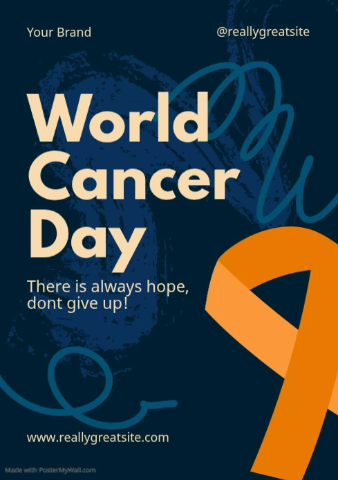 Blue Minimalist World Cancer Day Poster (2) Template | PosterMyWall