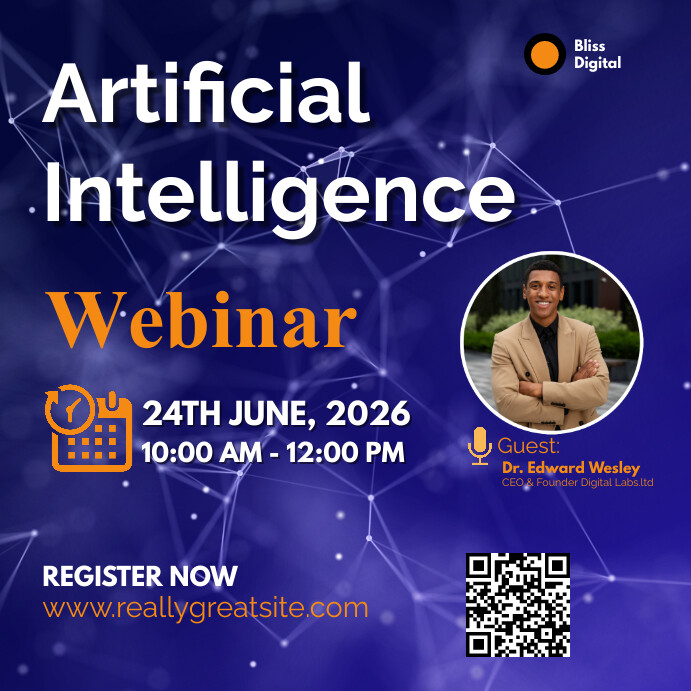 Blue Modern & Minimal Artificial Intelligence Template | PosterMyWall