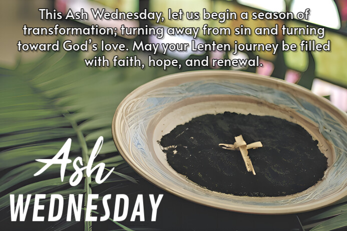 Blue Modern & Minimal Ash Wednesday Poster Template | PosterMyWall