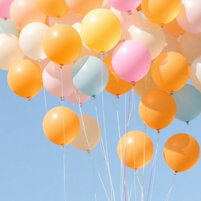 Blue Modern & Minimal Balloon Background Instagram Post Template ...