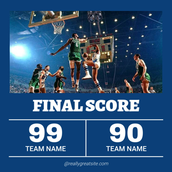 Copy of Blue Modern & Minimal Basketball Final Score Instagram Post ...