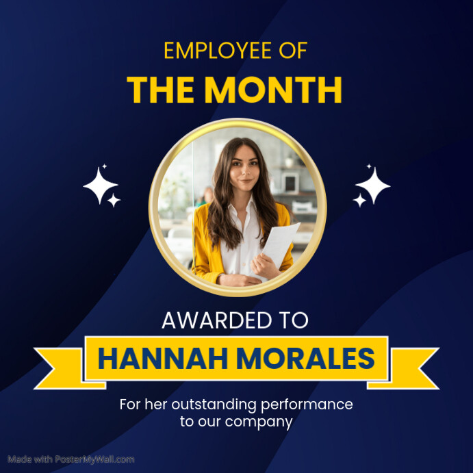Copy of Blue Modern & Minimal Best Employee Outstanding Performance Pos ...