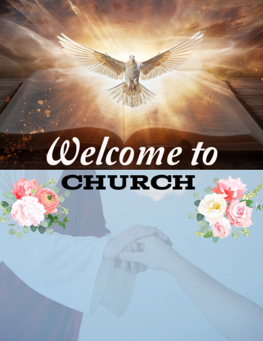 Blue Modern & Minimal Blue Church Flyer (us Letter) Template | PosterMyWall