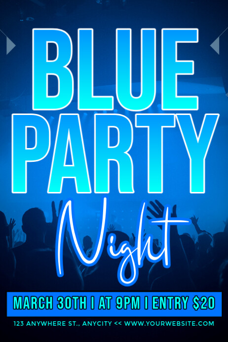 Copy of Blue Modern & Minimal Blue Party Night Poster | PosterMyWall