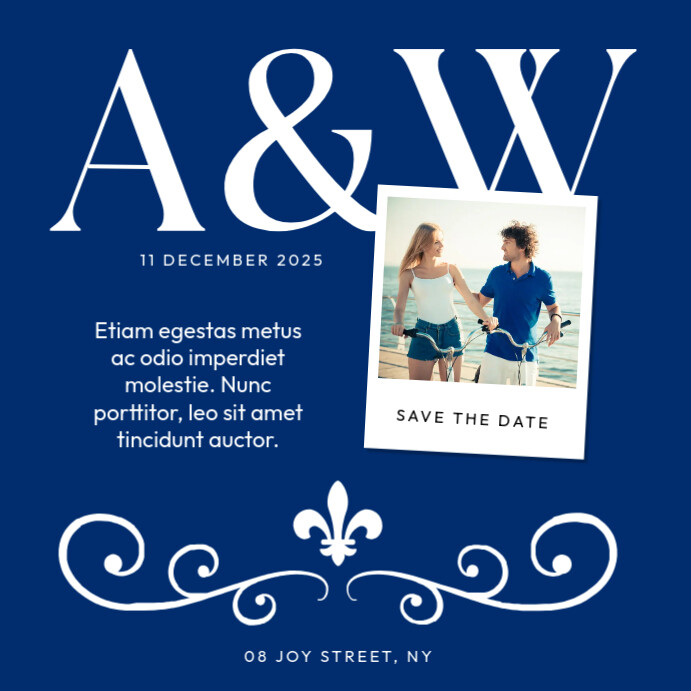 Copy of Blue Modern & Minimal Blue Save The Date Instagram Post ...