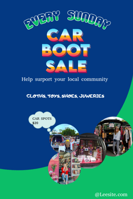 Blue Modern & Minimal Car Boot Sale Poster Template | PosterMyWall