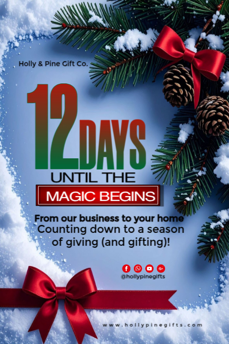 Blue Modern & Minimal Christmas Countdown Poster Template | PosterMyWall