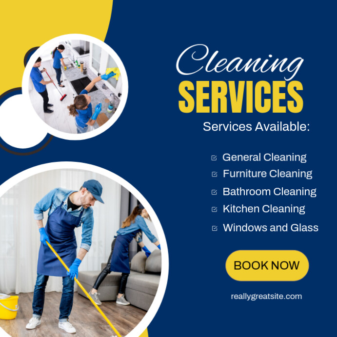 Copy of Blue Modern & Minimal Cleaning Service Ad Instagram Post ...