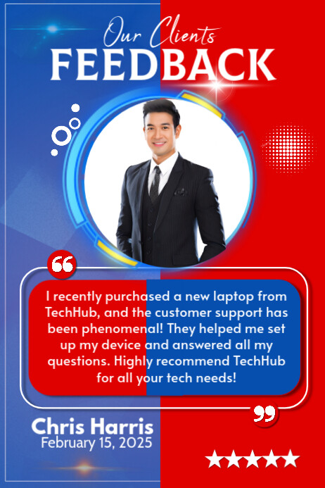 Copy of Blue Modern & Minimal Client Feedback Poster | PosterMyWall