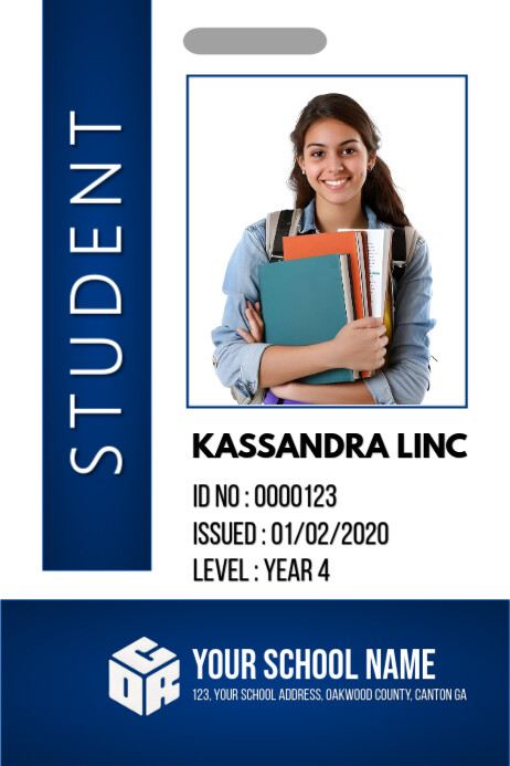 Copy of Blue Modern & Minimal College Student Id Card Poster | PosterMyWall