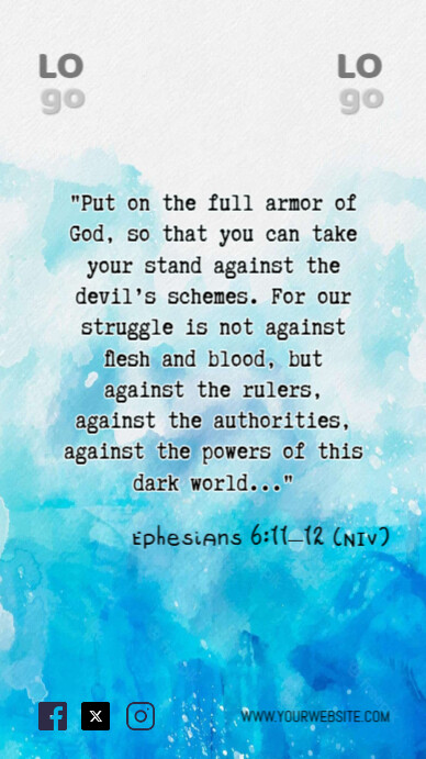 Blue Modern & Minimal Ephesians 6:11 Bible Verse Instagram Story ...