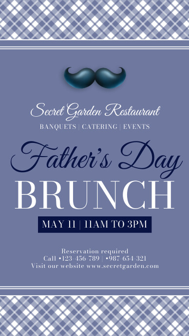 Blue Modern & Minimal Father's Day Restaurant Template | PosterMyWall