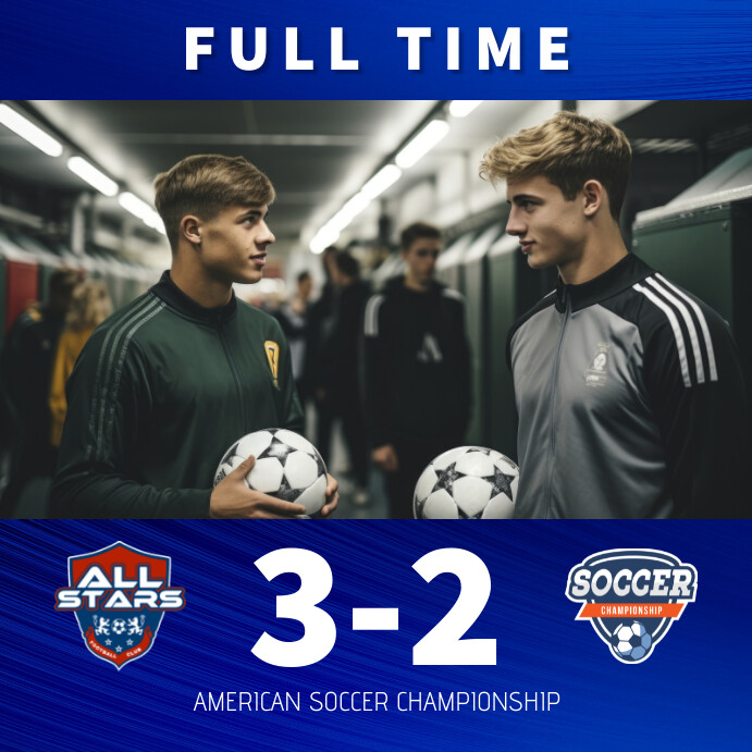 Blue Modern & Minimal Final Score Instagram P Template | PosterMyWall