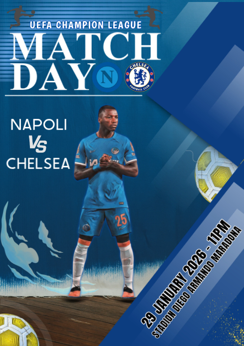 Copy of Blue Modern & Minimal Football Match Day Schedule A4 | PosterMyWall