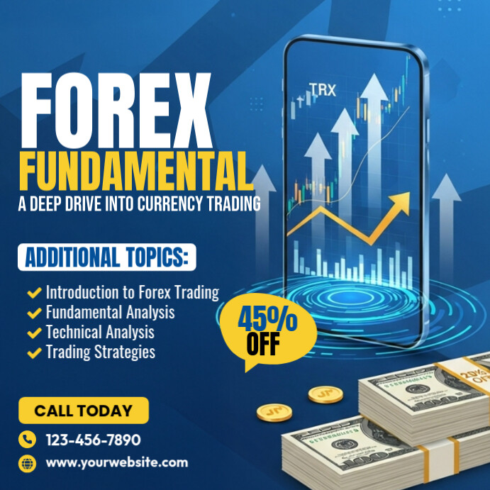 Blue Modern & Minimal Forex Trading Analysis Instagram Post Template | PosterMyWall