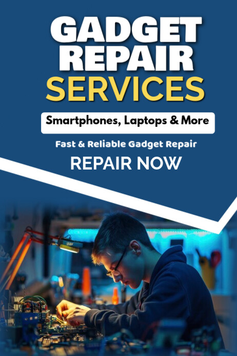 Blue Modern & Minimal Gadget Repair Services Poster Template | PosterMyWall