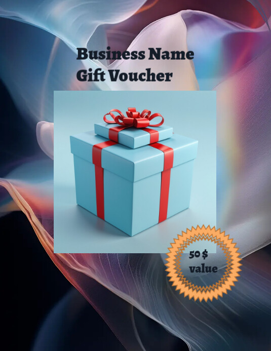 Blue Modern & Minimal Gift Voucher Flyer (us Letter) Template ...