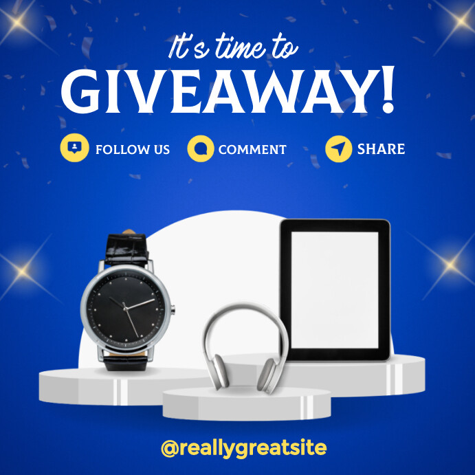 Blue Modern & Minimal Giveaway Poste Flyer Te Template | PosterMyWall
