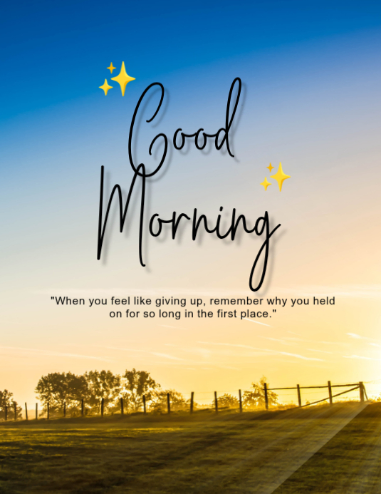 Blue Modern & Minimal Good Morning Flyer 2025 Template | PosterMyWall