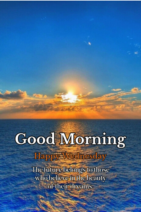 Blue Modern & Minimal Good Morning Greetings Poster Template | PosterMyWall