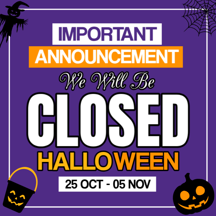Copy of Blue Modern & Minimal Halloween Closure Announcement Instagram ...