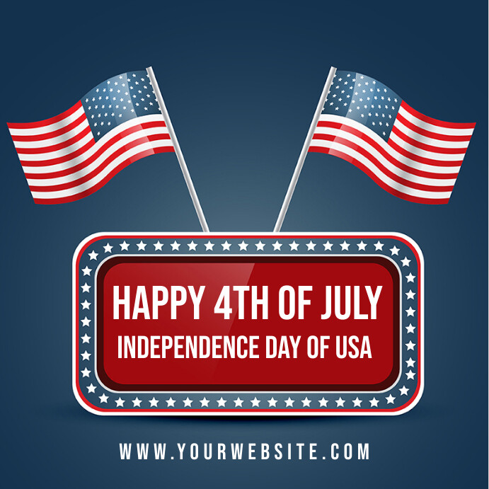 Blue Modern & Minimal Happy 4th Of July Insta Template | PosterMyWall