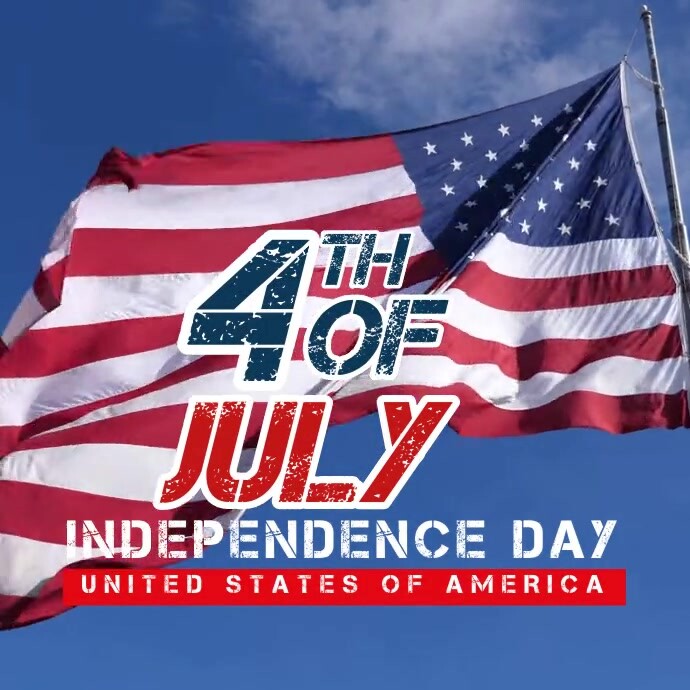 Blue Modern & Minimal Happy 4th Of July Pos I Template | PosterMyWall