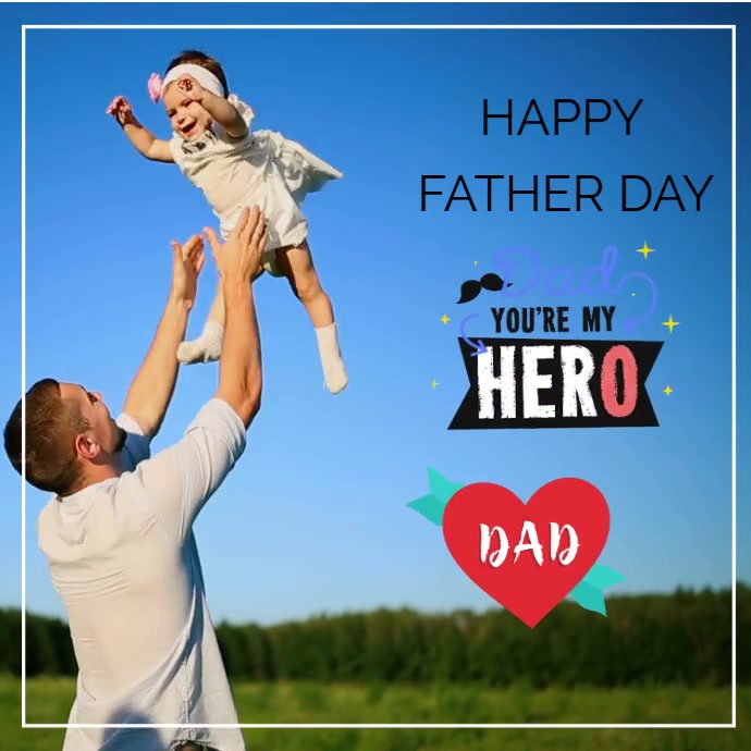 Blue Modern & Minimal Happy Father Day Instagram Post Template ...