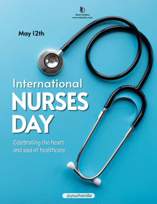 Blue Modern & Minimal Happy International Nurses Day May 12 Th Flyer ...