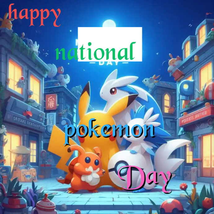 Blue Modern & Minimal Happy National Pokemon Day Instagram Post ...
