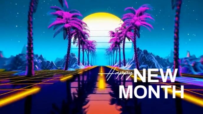 Copy of Blue Modern & Minimal Happy New Month Digital Display (16:9 ...