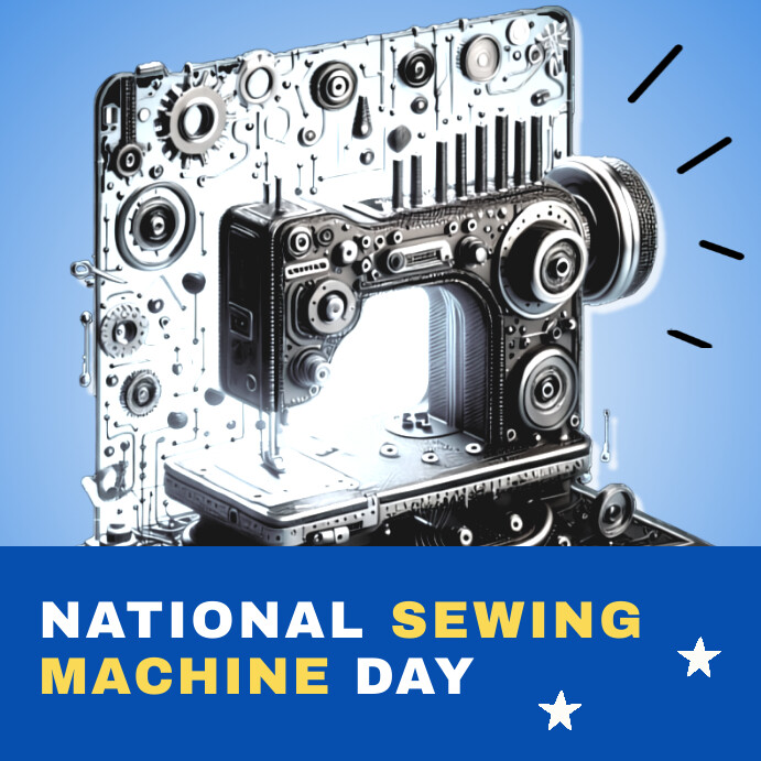 Blue Modern & Minimal Happy Sewing Day Instag Template | PosterMyWall