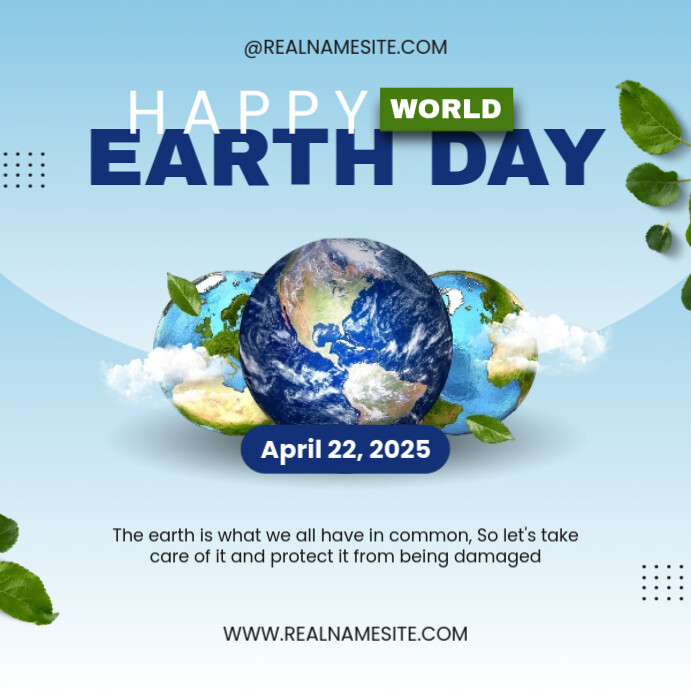 Copy of Blue Modern & Minimal Happy World Earth Day Instagram Post ...