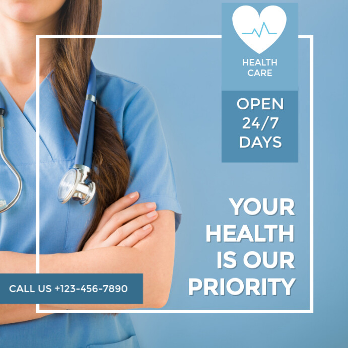 Copy of Blue Modern & Minimal Health Care Pos Instagram | PosterMyWall